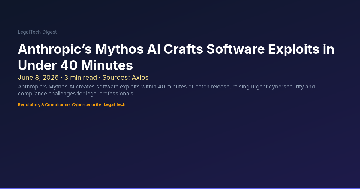 Anthropic’s Mythos AI Crafts Software Exploits in Under 40 Minutes ...