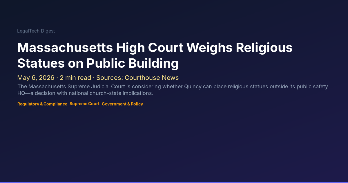 Massachusetts High Court Weighs Religious Statues on Public Building ...