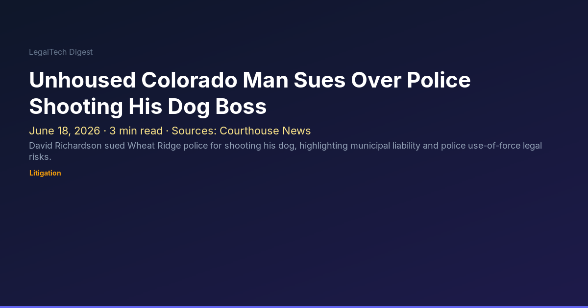 Unhoused Colorado Man Sues Over Police Shooting His Dog Boss ...
